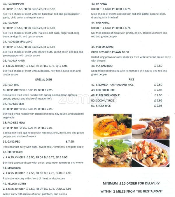Menu at Thai Corner Cafe, London, 44 N Cross Rd