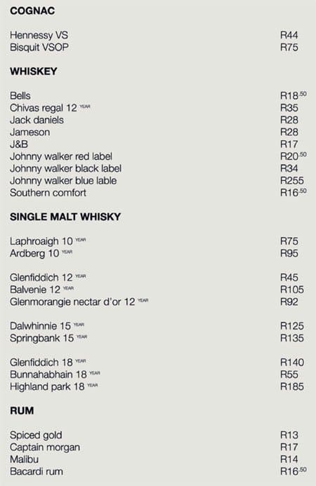 Menu at Kraal Restaurant, Johannesburg South, Impala Road ...