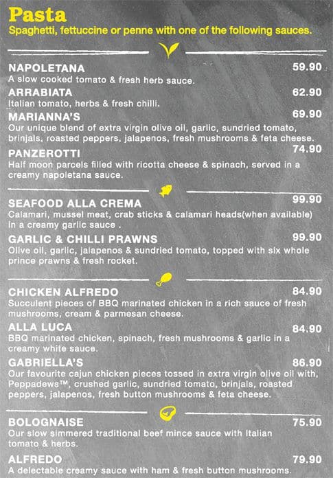 Menu at Mimmos Gateway restaurant, Umhlanga, G016