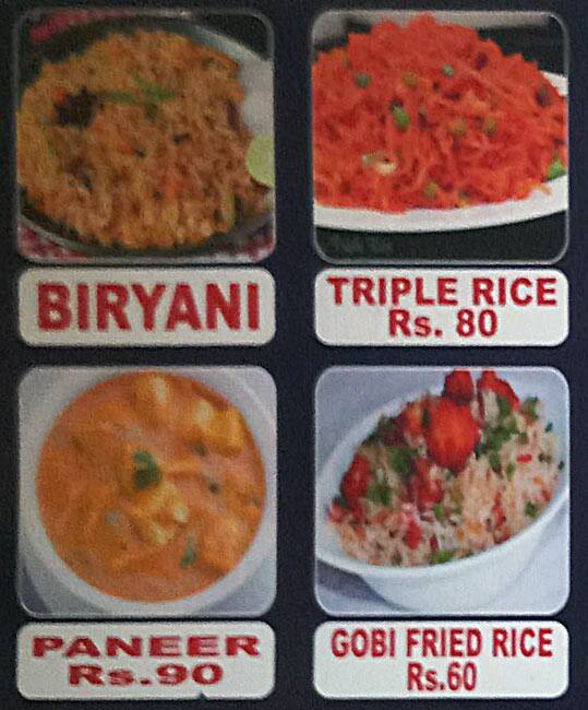 Menu at Shivaji Hotel, Hyderabad