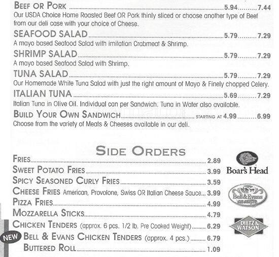 Menu at Altomonte's Italian Market & Delicatessen restaurant, Warminster