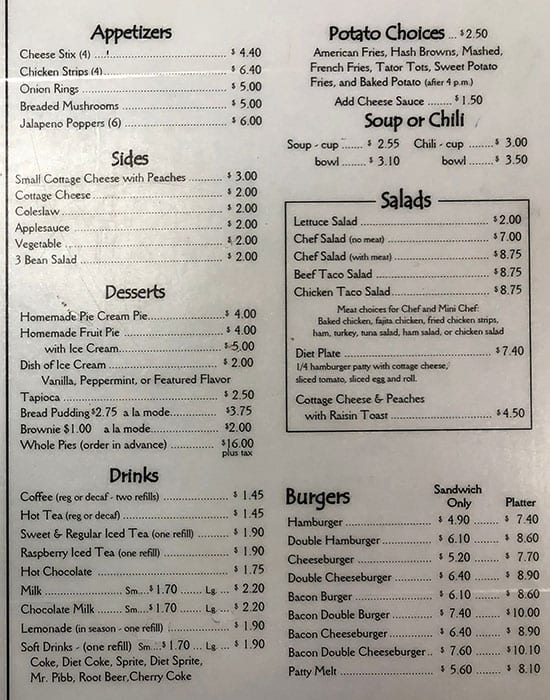 Menu at Country Cupboard restaurant, Streator, 124 S Vermillion St