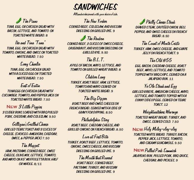 Menu at The Pickle Barrel, Monroe