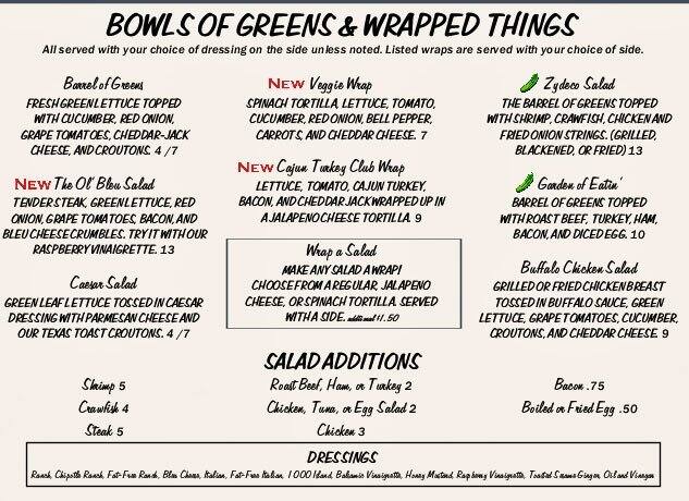 Menu at The Pickle Barrel, Monroe