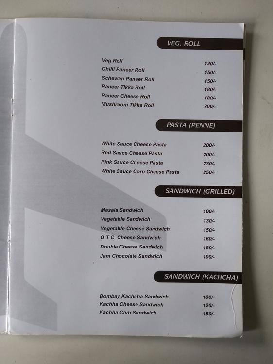 Menu at Terminal - 1 Cafe, Jaipur