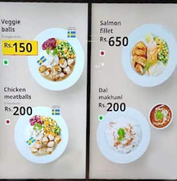 Ikea cafe menu store
