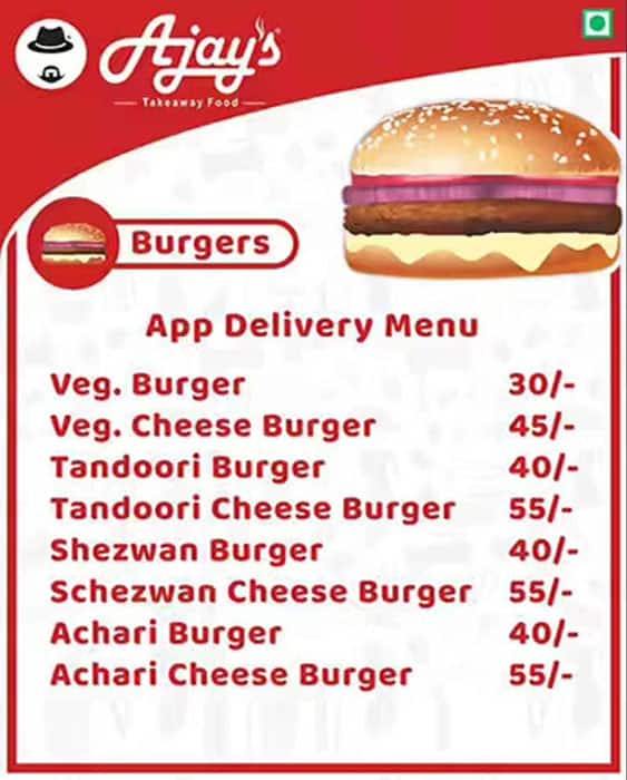 Menu of Ajay's, City Light, Surat