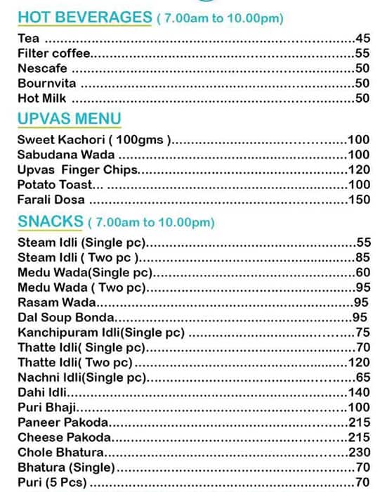 Menu of Sai Veg World, Goregaon West, Mumbai
