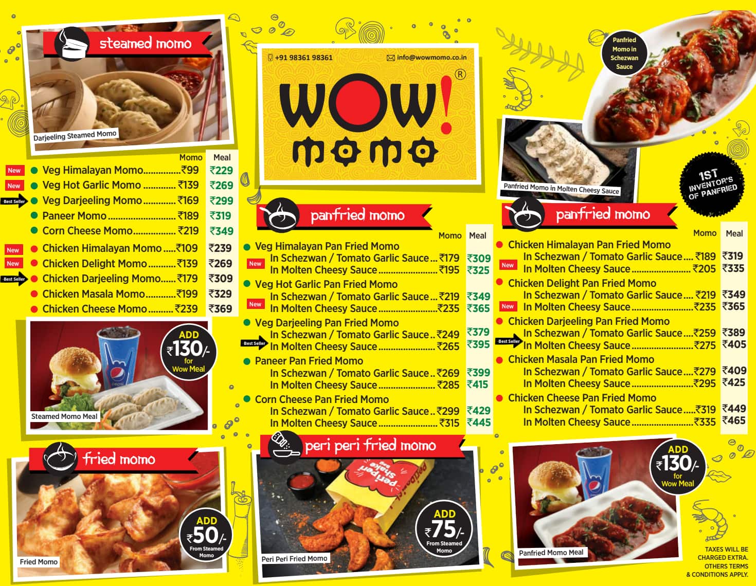 Menu of WOW! Momo, New Market Area, Kolkata