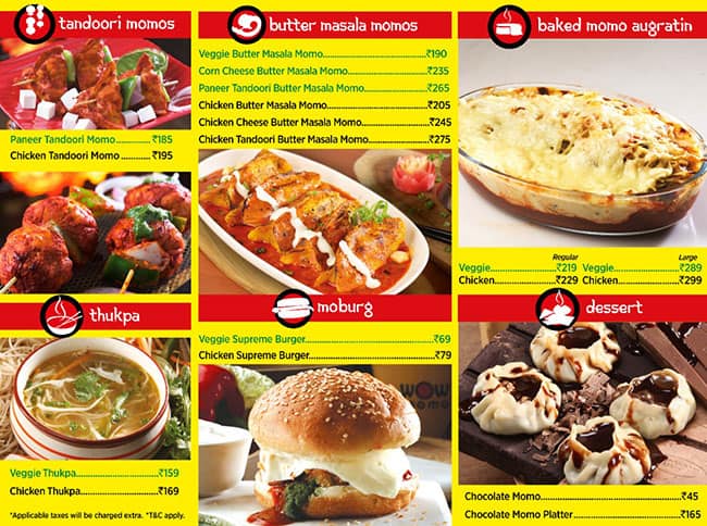 Menu at WOW! Momo, Kolkata, 53/5A