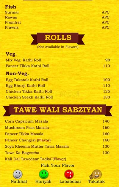 Menu at Mumbai Tawa, Thane, 8