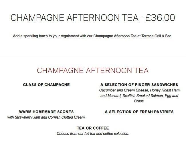 Menu at Le Méridien Club Lounge, London