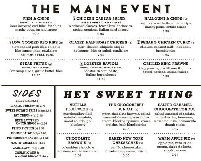 Menu at Revolution Birmingham pub & bar, Birmingham