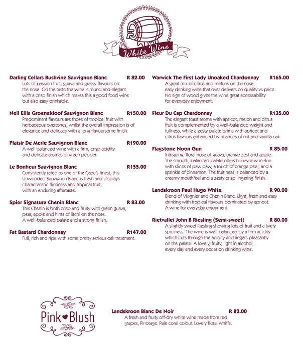 Speisekarte von Fairways Restaurant, Pretoria, Silver Lakes Golf Estate