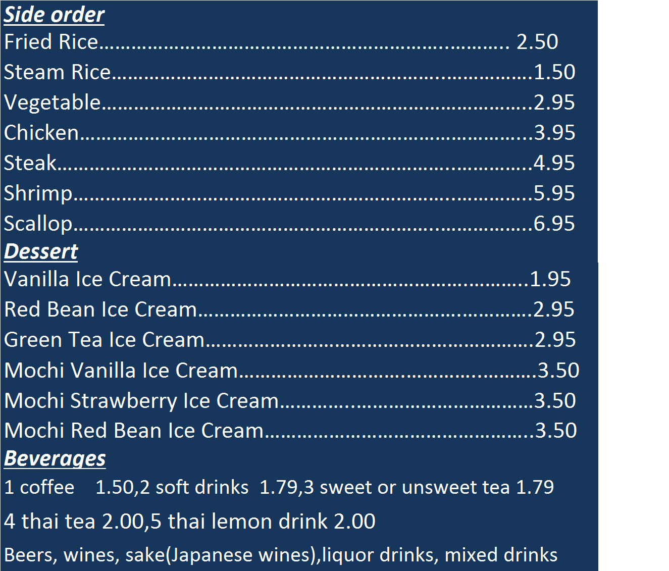 Menu at Top Thai restaurant, Dothan, 105 S Woodburn Dr # 3