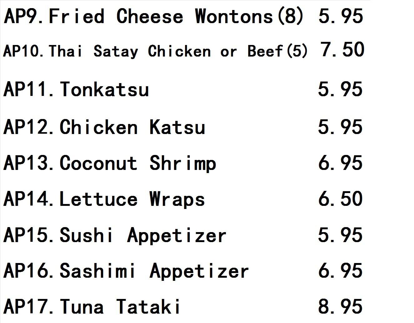 Menu at Top Thai restaurant, Dothan, 105 S Woodburn Dr # 3