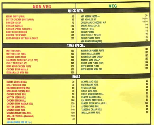 Menu of Rolling Kitchen, Delhi NCR, Faridabad