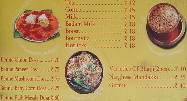 Menu at Dvg Benne Dosa, Bengaluru, 999