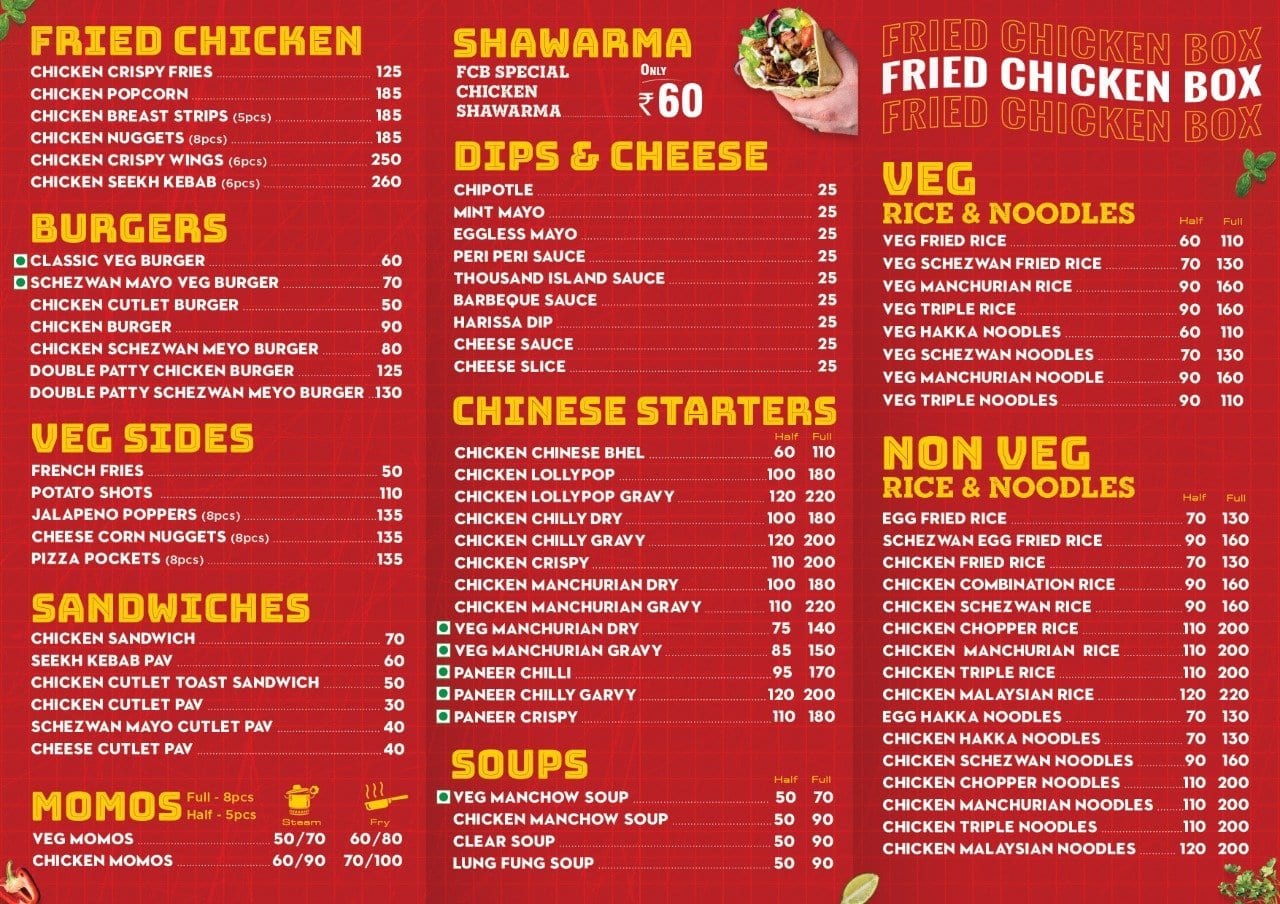 Menu at FCB Fried Chicken Box, Navi Mumbai