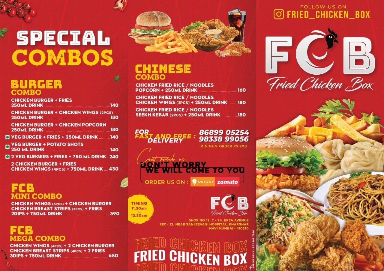 Menu at FCB Fried Chicken Box, Navi Mumbai