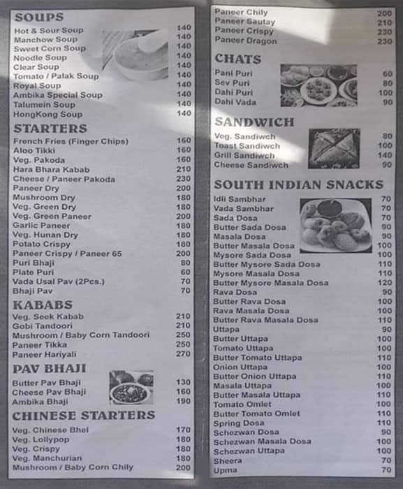 Menu of Shree Ambika My Food, Vasai, Mumbai