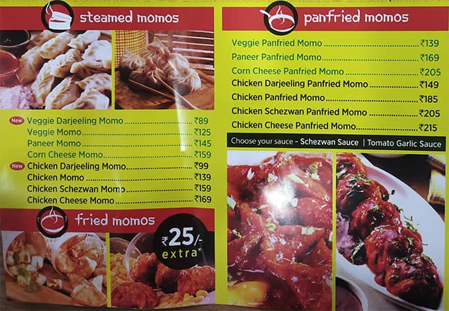 Menu of WOW! Momo, Madipakkam, Chennai