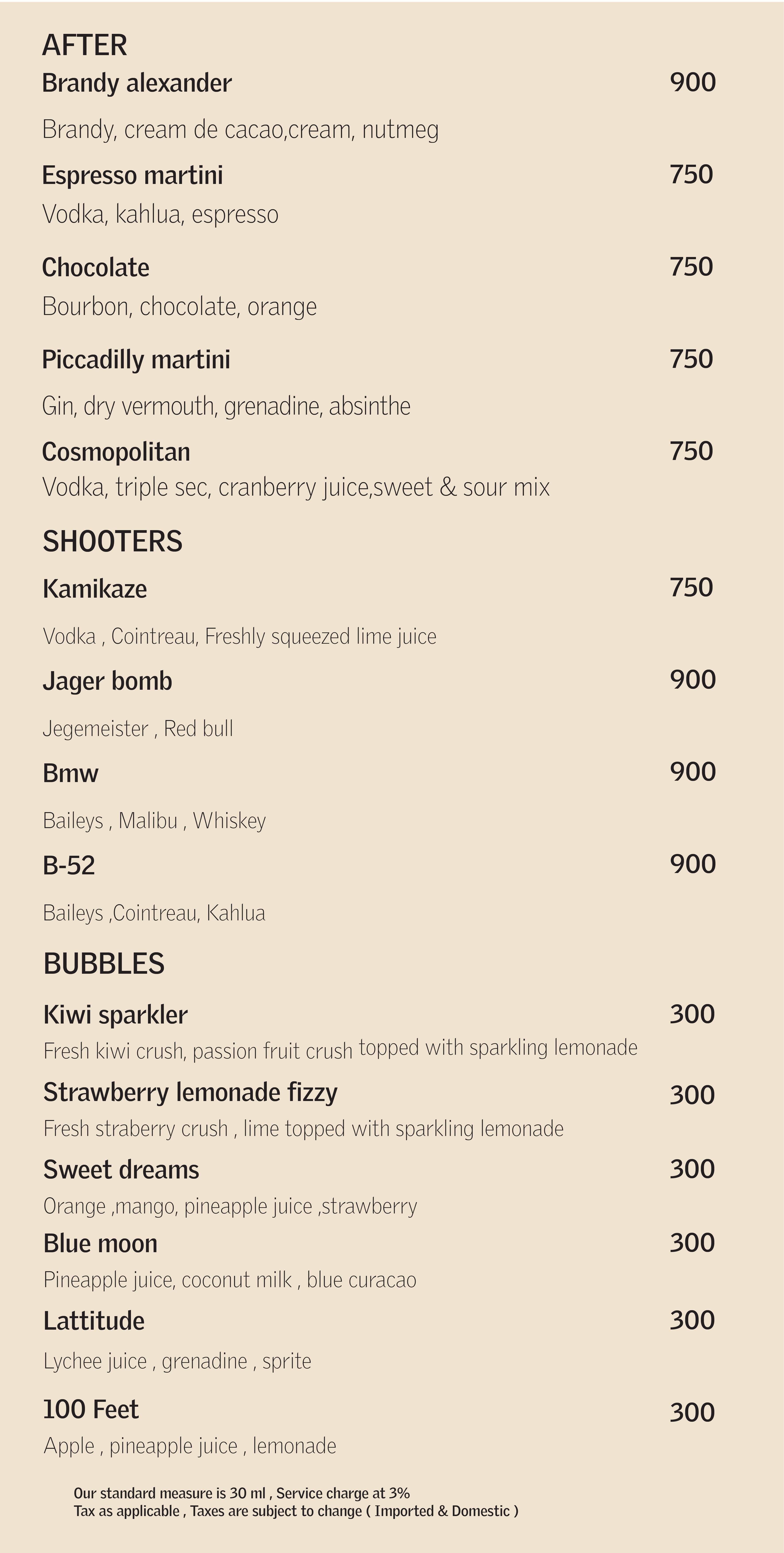 Menu at Ponzu Restaurant, Coimbatore