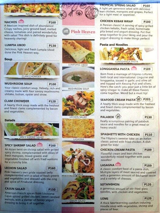 Menu at Pink Heaven Bakeshop And Bistro desserts, Cebu City, South ...