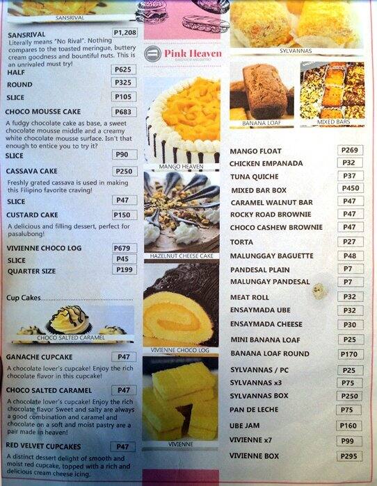 Menu at Pink Heaven Bakeshop And Bistro desserts, Cebu City, South ...