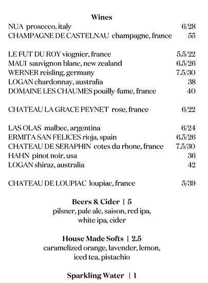 Menu at Balls and Company restaurant, London