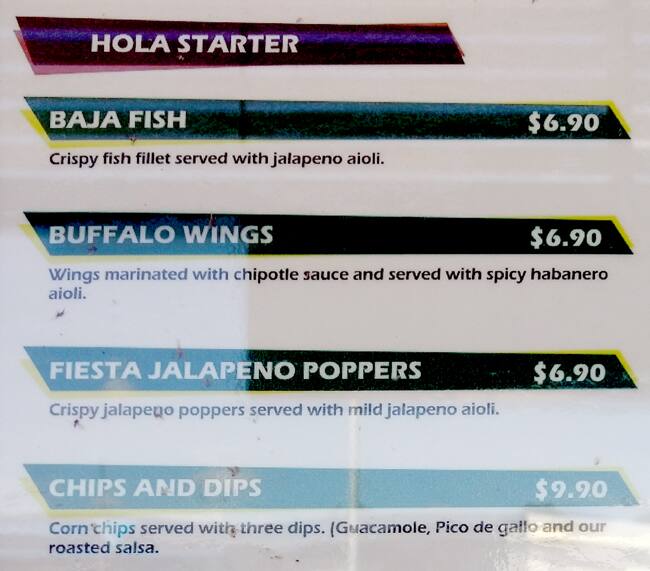Menu at Fiesta restaurant, Morayfield