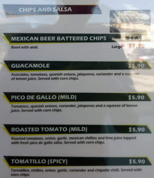 Menu at Fiesta restaurant, Morayfield