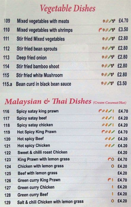 Menu at Chinese Express fast food, Croydon, 25 Whitehorse Rd