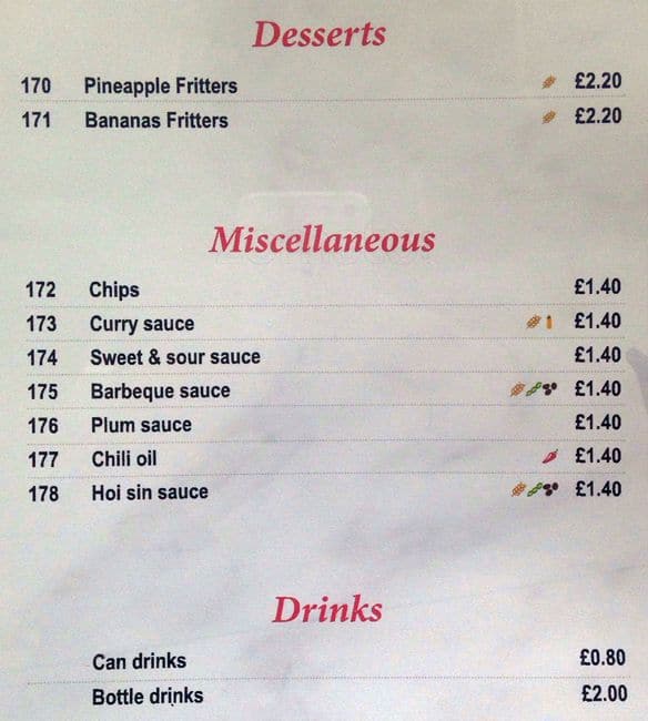 Menu at Chinese Express fast food, Croydon, 25 Whitehorse Rd