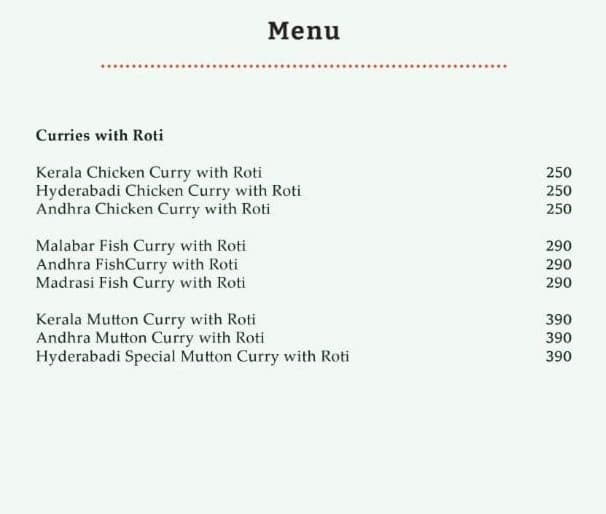 Menu of Thali 99, Gandipet, Hyderabad