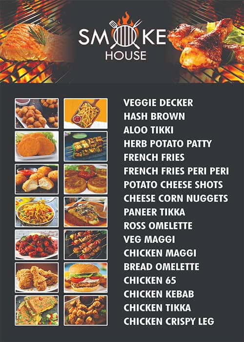 Menu of Smoke House, Saligao, Goa