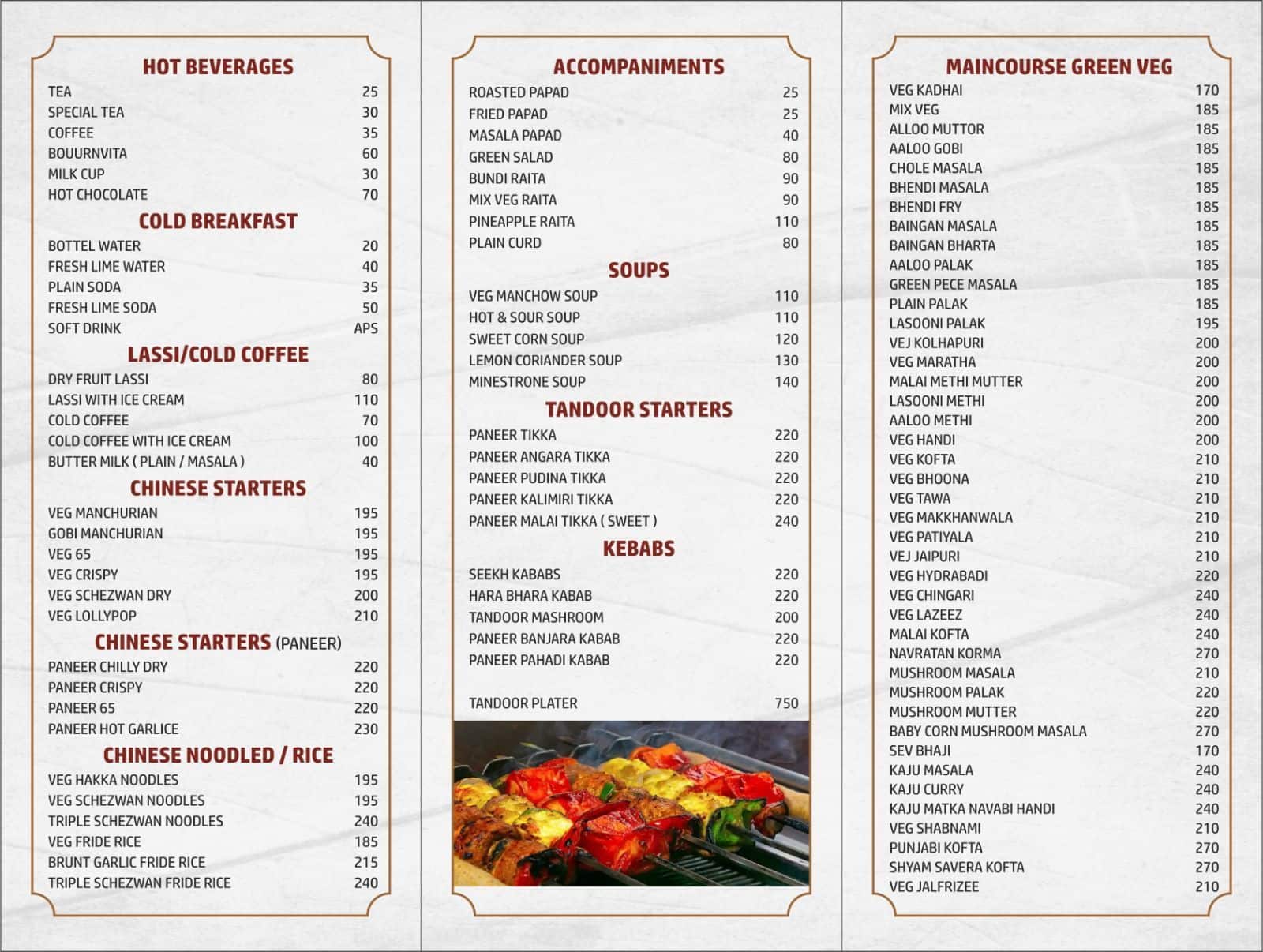 Menu of Arnav Pure Veg, Hinjawadi, Pune