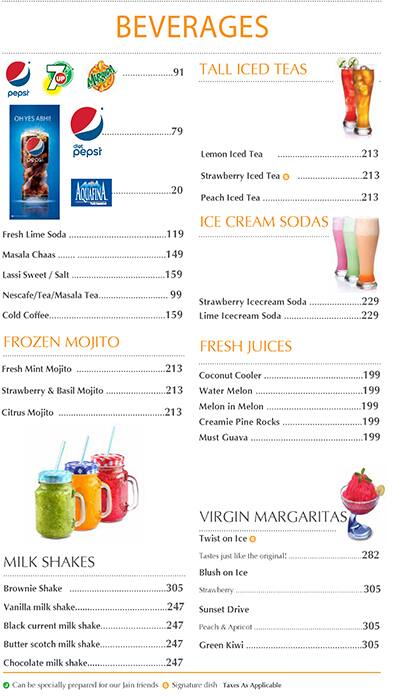 Menu of Cream Centre, Race Course, Coimbatore