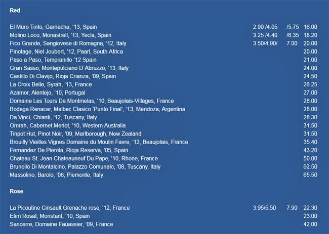 Menu at Norfolk Arms pub & bar, London, 28 Leigh St