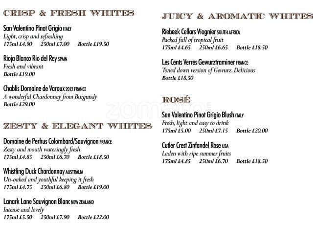 Menu at The Churchill Arms pub & bar, London, 119 Kensington Church St