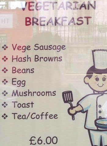 Menu at Breadline Cafe, London