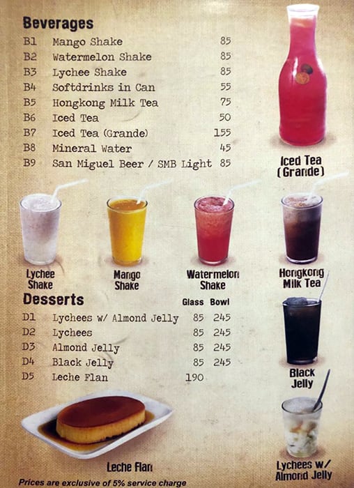 Menu at Toho Antigua Festival Mall Alabang restaurant, Muntinlupa