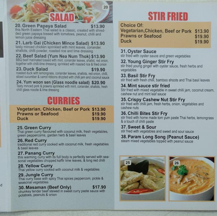 Menu at Thai Chilli Bites restaurant, Northmead, G3/2-6 Campbell St