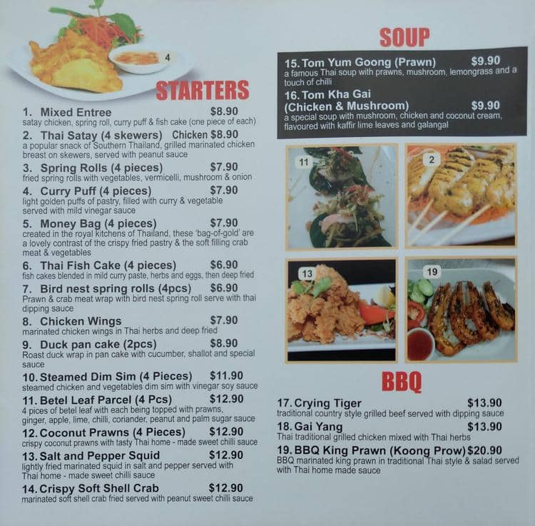 Menu at Thai Chilli Bites restaurant, Northmead, G3/2-6 Campbell St