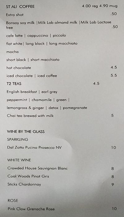 Menu at Lakeside at Carousel restaurant, Albert Park