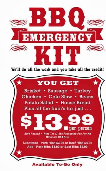 Menu at The County Line BBQ, San Antonio, 111 W Crockett St #104