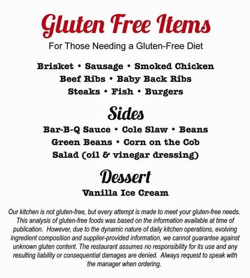 Menu at The County Line BBQ, San Antonio, 111 W Crockett St #104