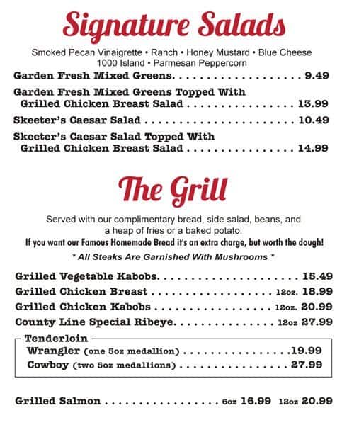Menu at The County Line BBQ, San Antonio, 111 W Crockett St #104