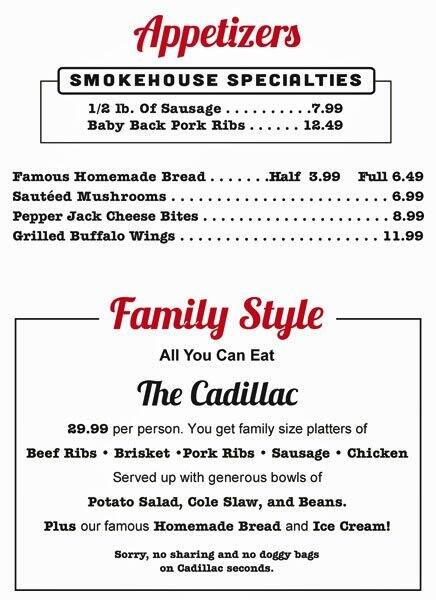 Menu at The County Line BBQ, San Antonio, 111 W Crockett St #104