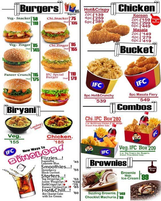 Menu at IFC Restaurant, Bengaluru, 133